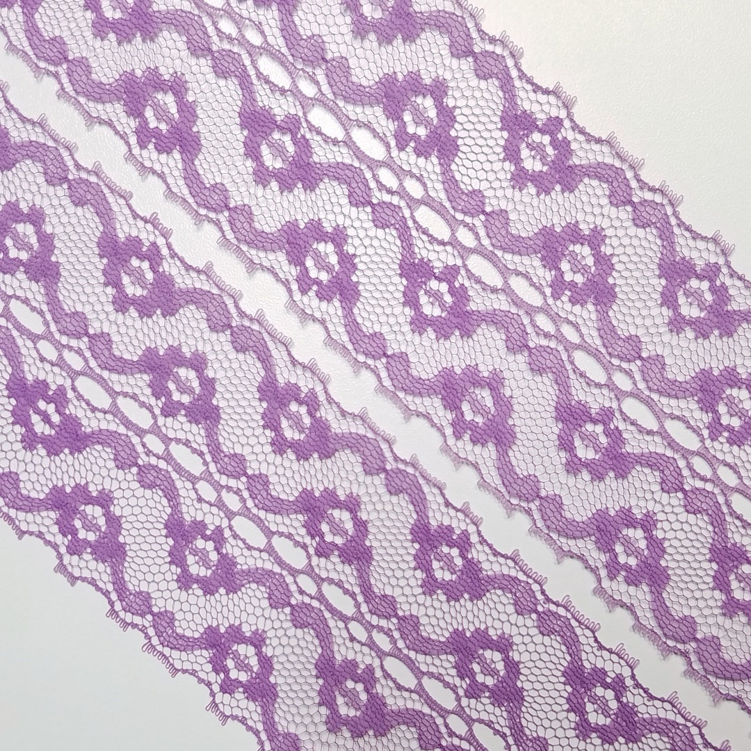 Vintage 2 3/8 Inch (6 Cm) Wide, Orchid Purple Colored, Netted Floral ...