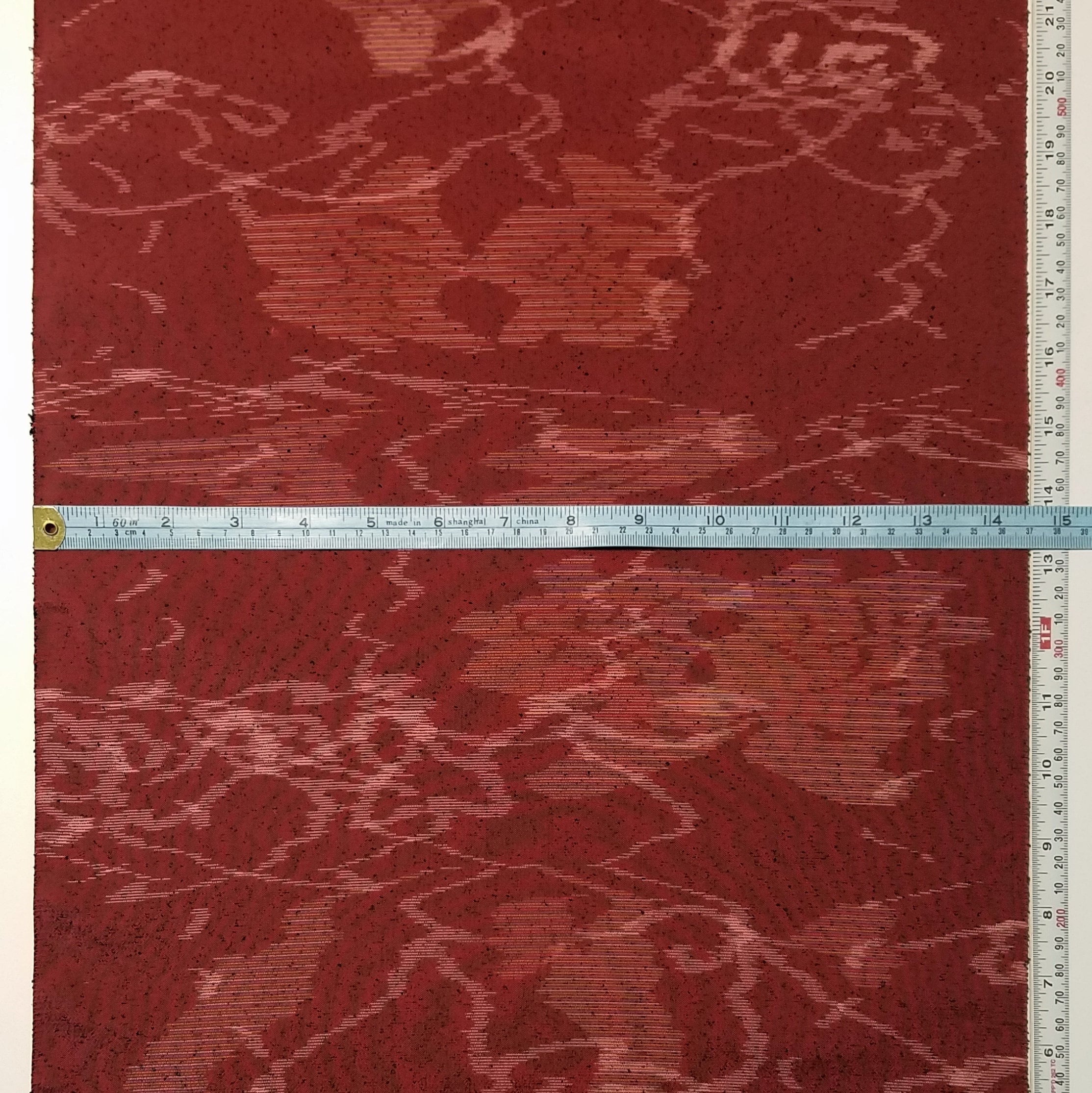 Vintage Japanese oshima tsumugi pongee kimono silk - Deep red with ...