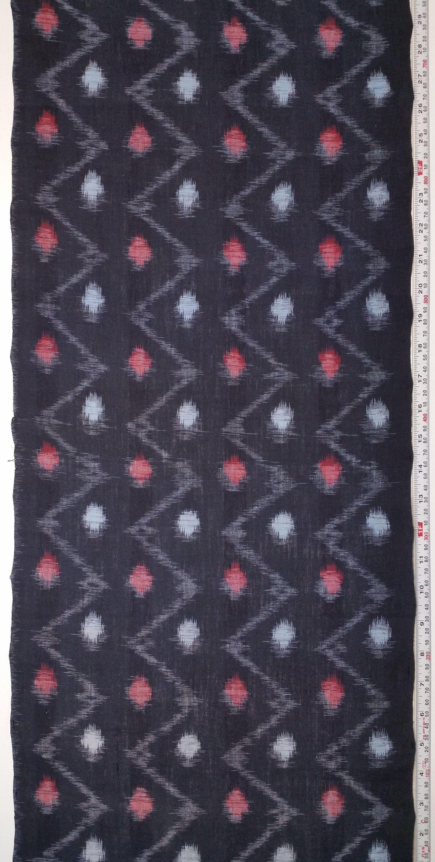 Vintage, Japanese kasuri ikat cotton fabric section - 56 inches (142 cm)