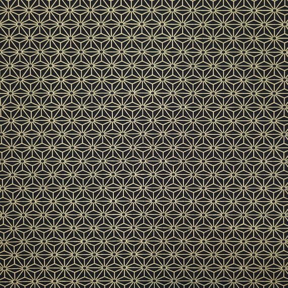 Yamaoka Japan Dark Blue Black Hemp Leaf Asanoha Pattern Cotton | Etsy