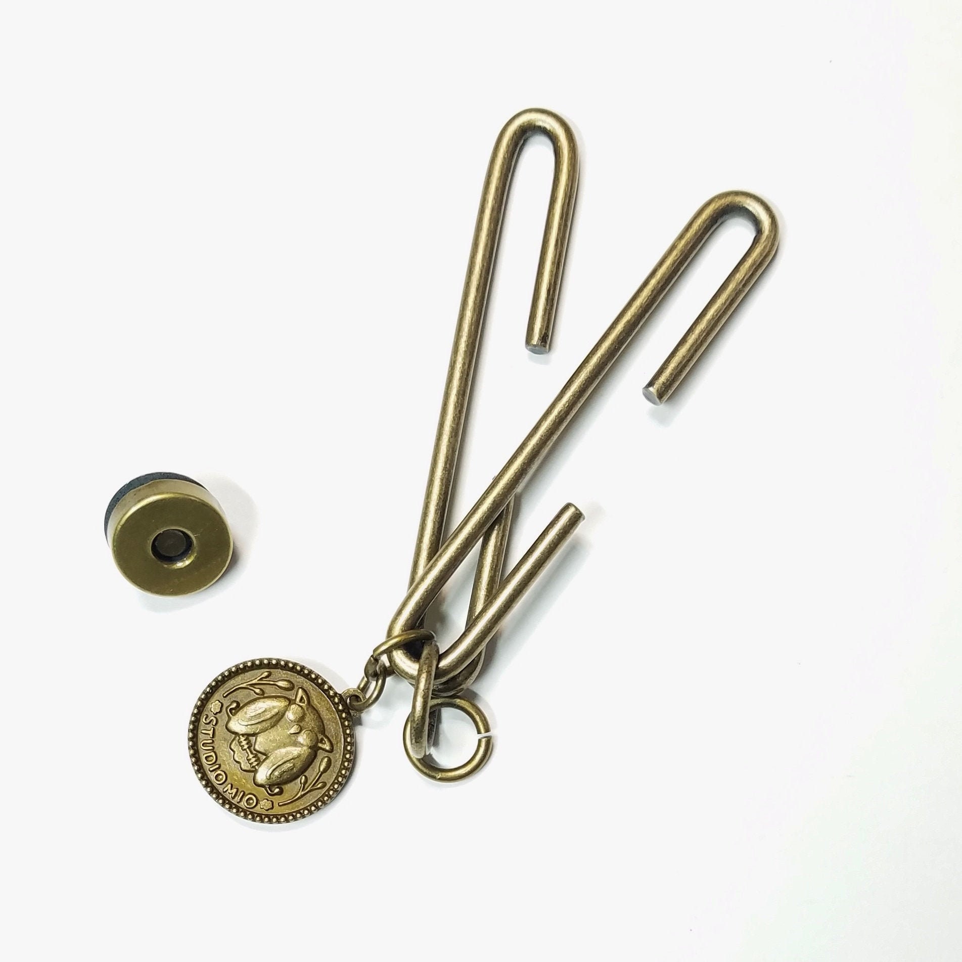 Studio Mio 2 3/4 inch (7cm) Slide Clasp with magnetic owl snap - silver ...