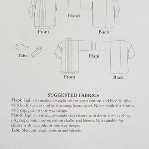 Folkwear Sewing Pattern # 129 Japanese Hapi and Haori With Bonus Tabi ...