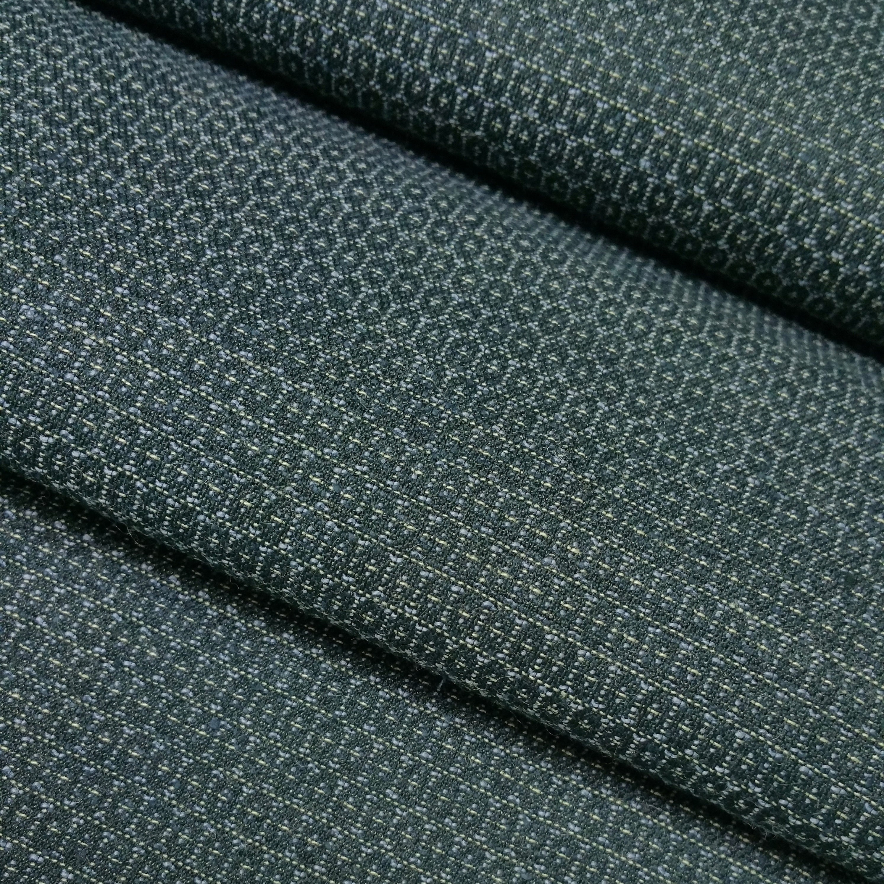 Vintage, deep green wool silk blend kimono fabric with tortoise shell ...