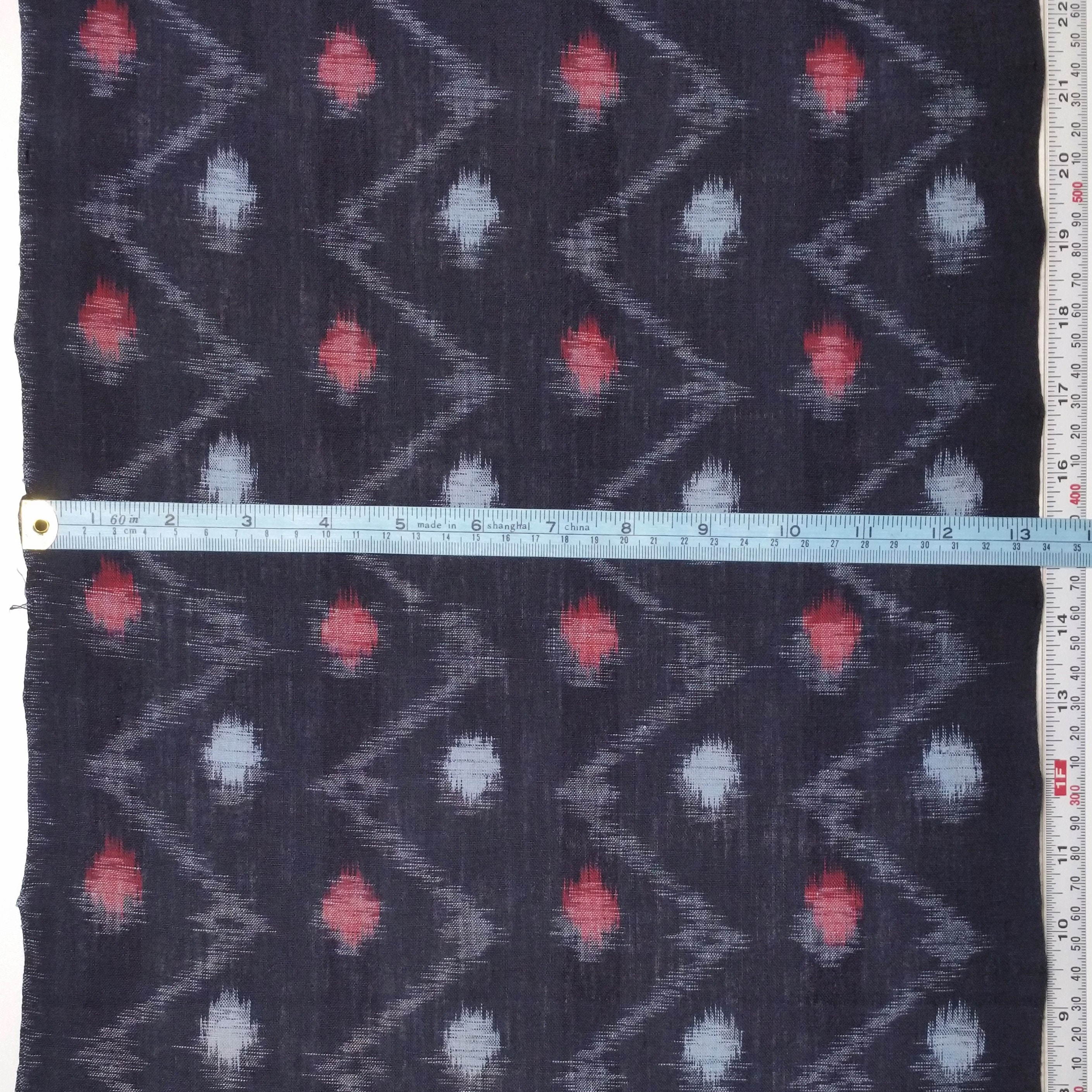 Vintage, Japanese kasuri ikat cotton fabric section - 56 inches (142 cm)