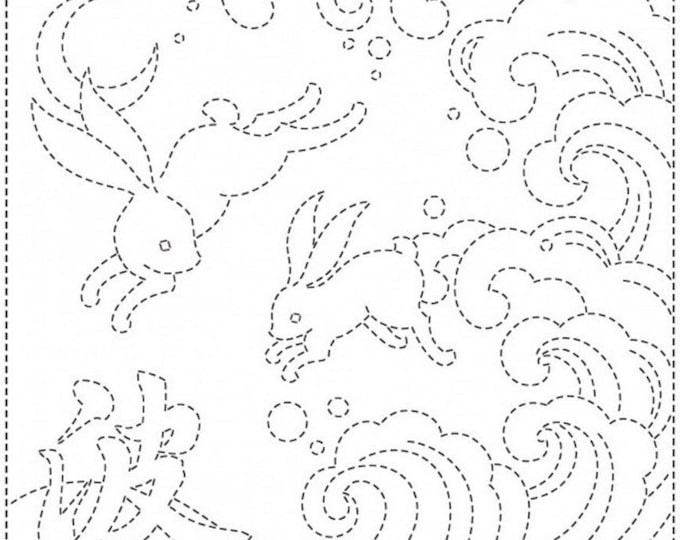 QH Textiles Sashiko Pre-printed Wash-away Pattern Sampler - "ara-nami ...