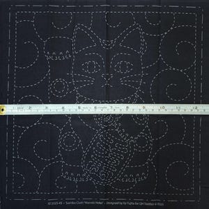 NEW for 2025 Maneki-neko Lucky Cat - QH Textiles Sashiko Pre-printed ...