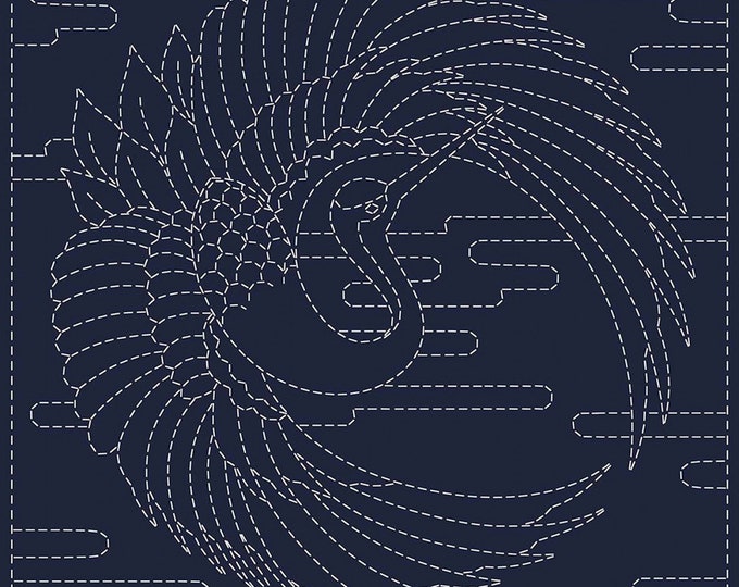 NEW QH Textiles Sashiko Pre-printed Wash-away Pattern Sampler - "crane ...