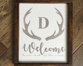 Initial welcome sign | Etsy