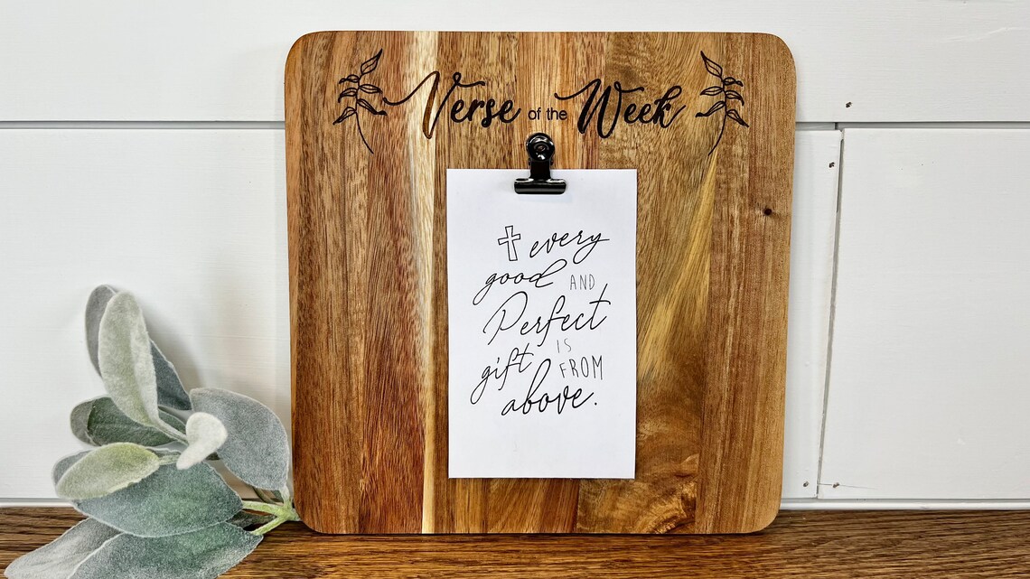 Wooden Verse of the Week Clipboard Wood Bible Verse Wall - Etsy