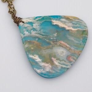 Gaia the Mother- Feather Ridge Plume Agate Pendant With Brass Chain - Etsy