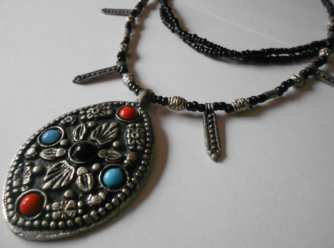 Festival African Nomadic Statement Necklace | Etsy