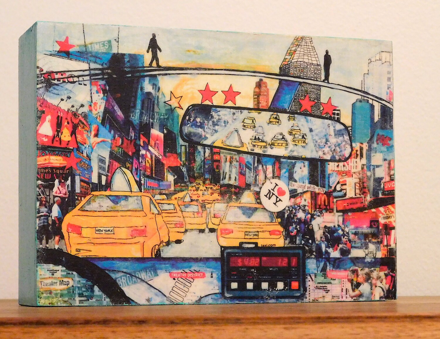 Miniature Times Square New York Mixed Media Collage on Wood - Etsy Canada