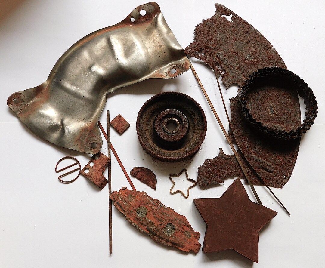 Rust Pieces for Assemblage Found Items Collection of 15 Including Metal ...