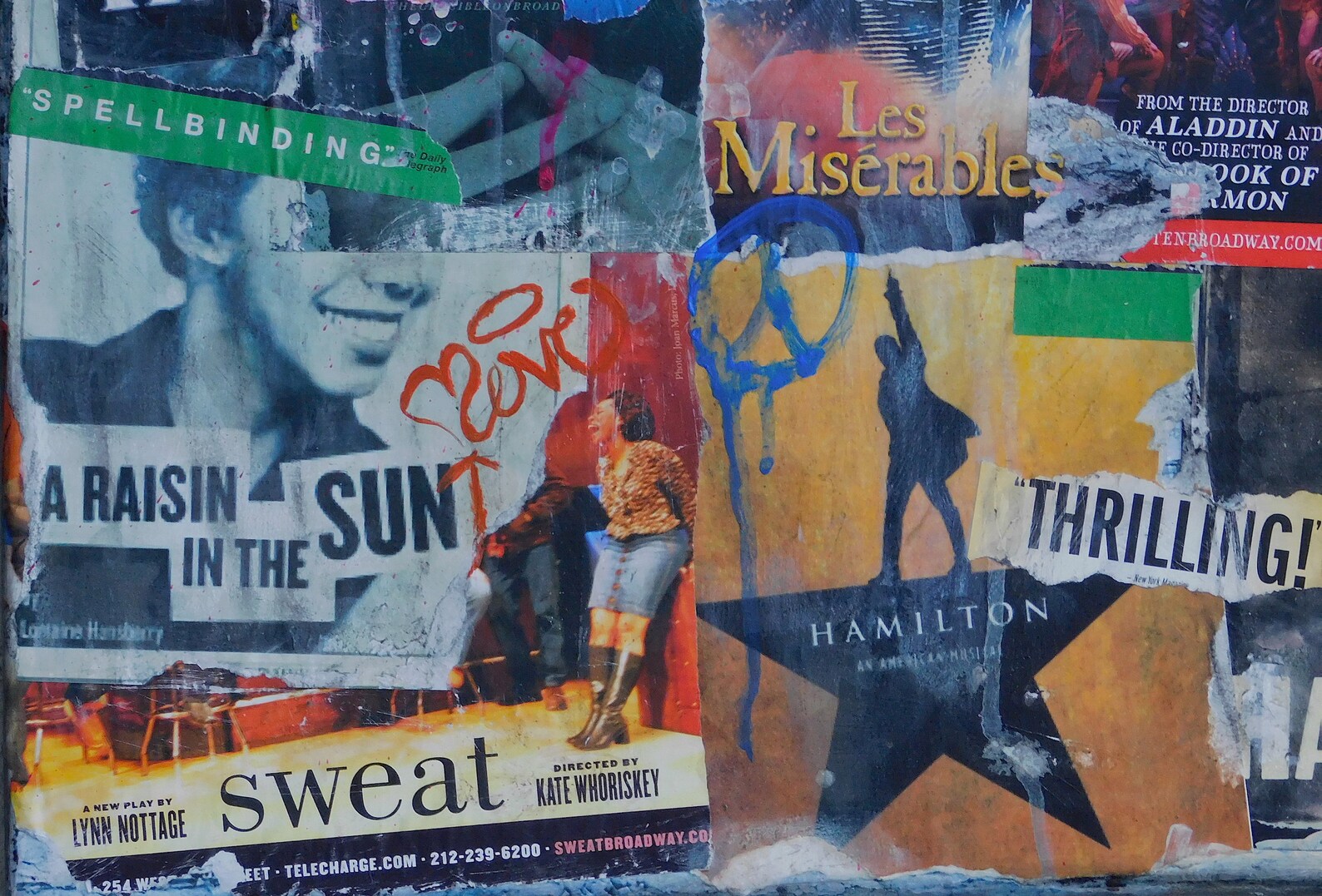 Theatre Posters on Wall Mixed Media Collage on Canvas - Etsy