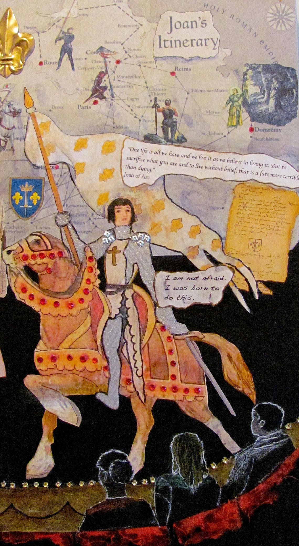 Joan of Arc Collage and Mixed Media on Wood St Joan as A Theatrical ...
