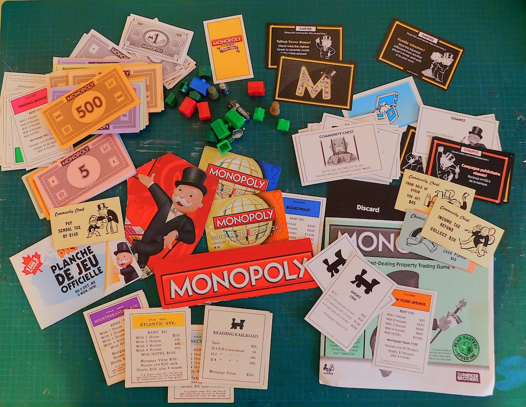 Monopoly Destash Ephemera and Game Pieces for Collage, Altered Art and ...