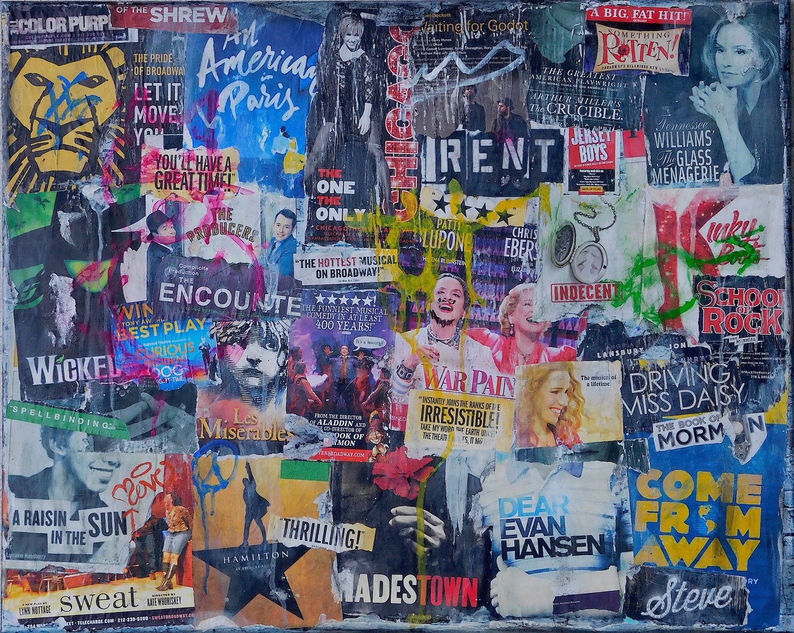 Theatre Posters on Wall Mixed Media Collage on Canvas - Etsy