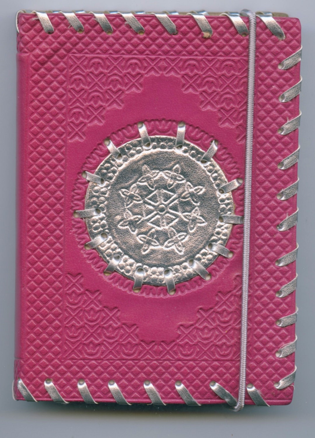 Leather Bound Blank Embossed Design Journal Magenta Color for Collage ...