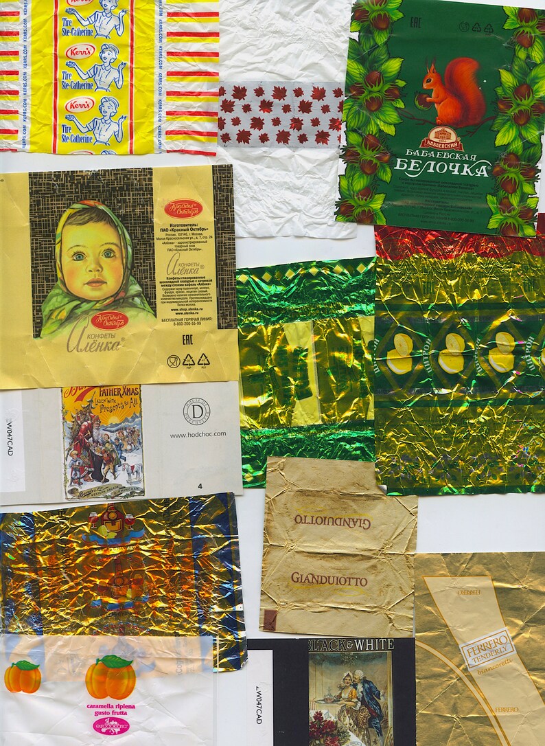 Candy Wrappers Recycled for Collage 21 Different From Russia | Etsy