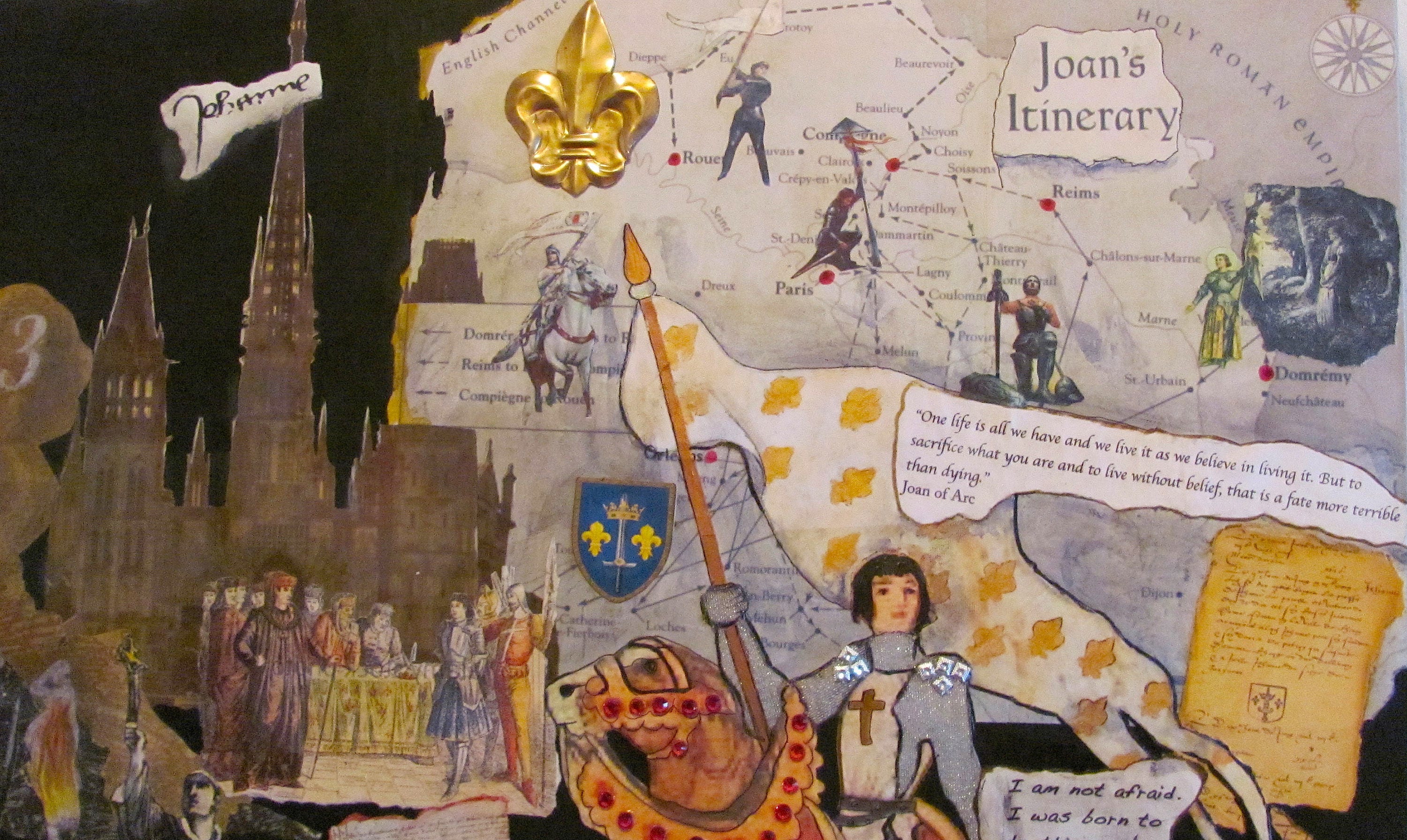 Joan of Arc Collage and Mixed Media on Wood St Joan as A - Etsy
