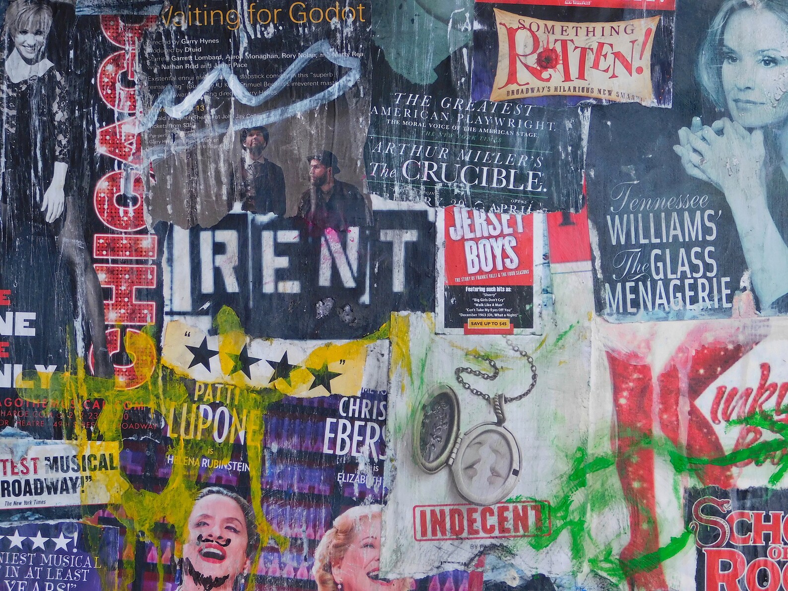 Theatre Posters on Wall Mixed Media Collage on Canvas - Etsy