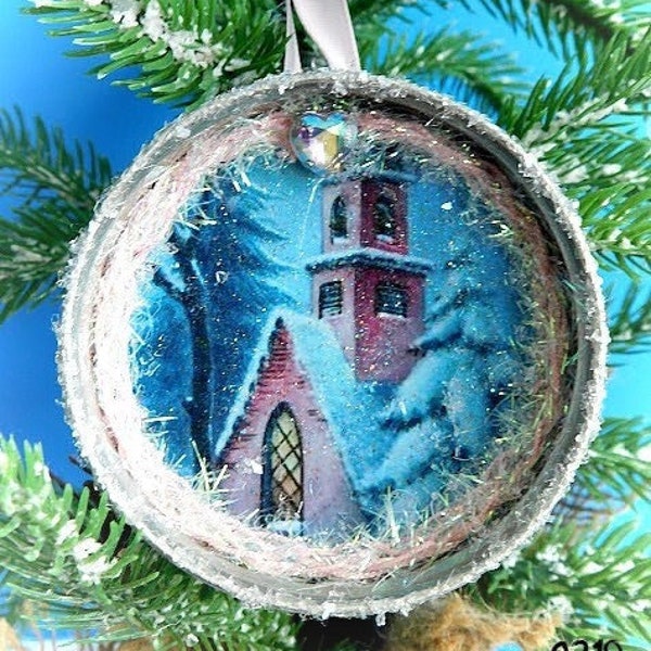 Mason Jar Lid Ornaments - Etsy