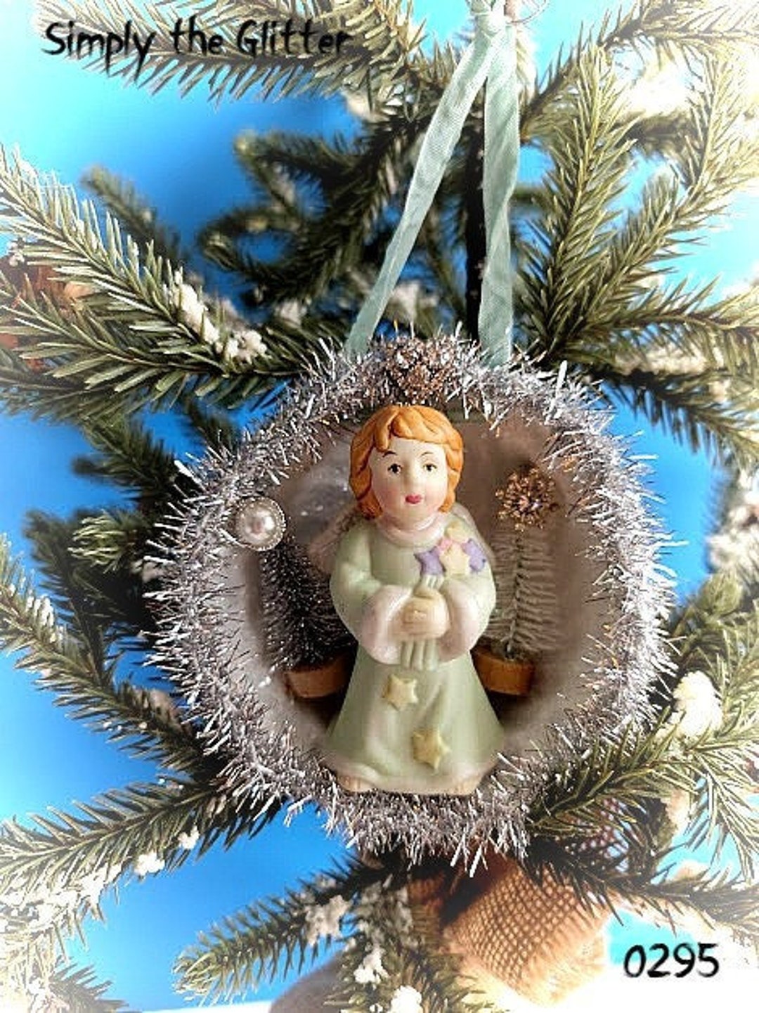 Vintage Tart Tin Scene Angel Ornament Decoration, Christmas Ornament ...