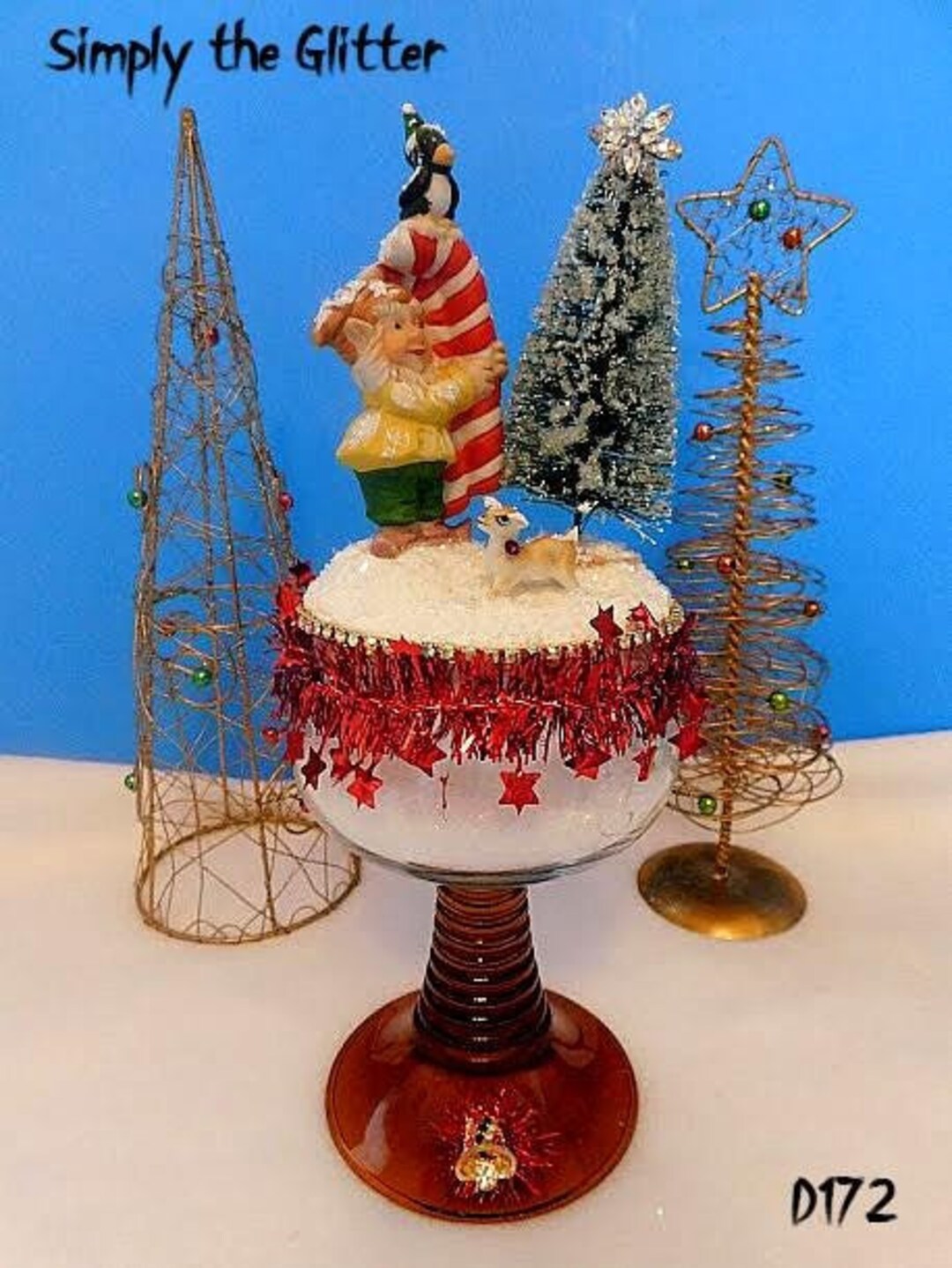 Vintage Ceramic Elf and Penguin Holiday Decoration "hedwig", Winter ...