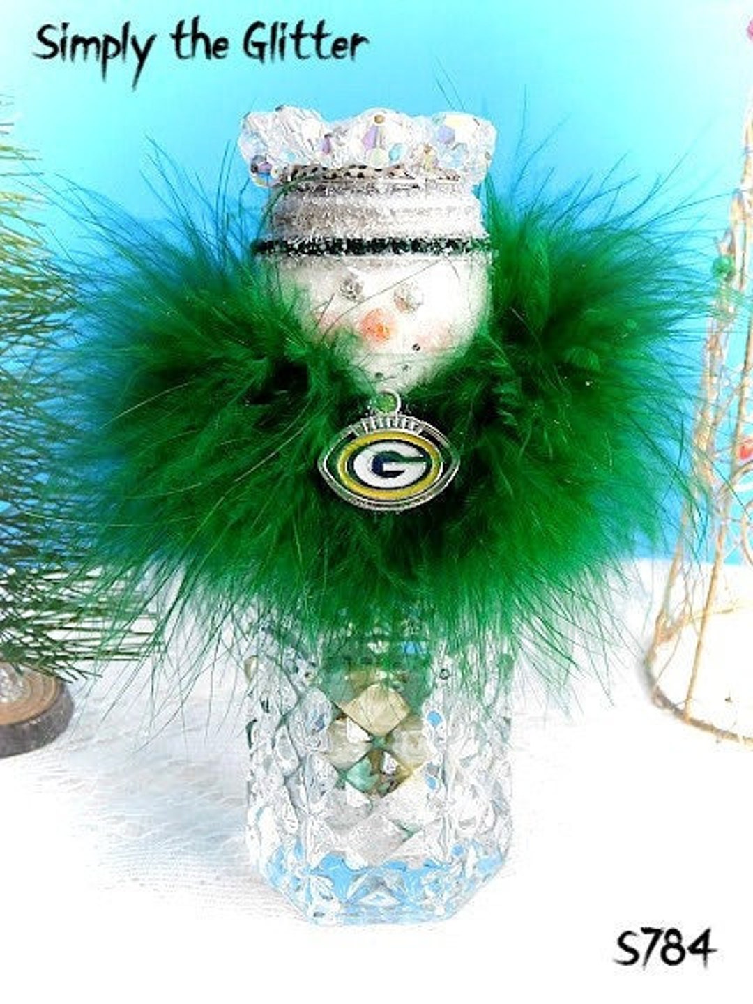 Vintage Glass Shaker Packers Snowman Decoration "felicity", Green Bay ...