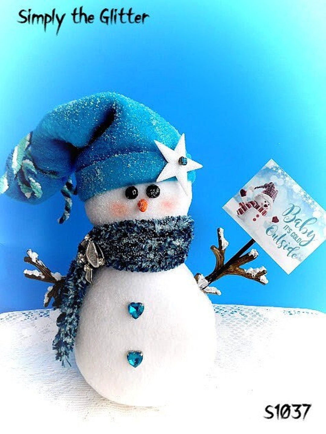Handmade Fleece Snowman Decoration "ania", Winter Snowman, Snowman ...