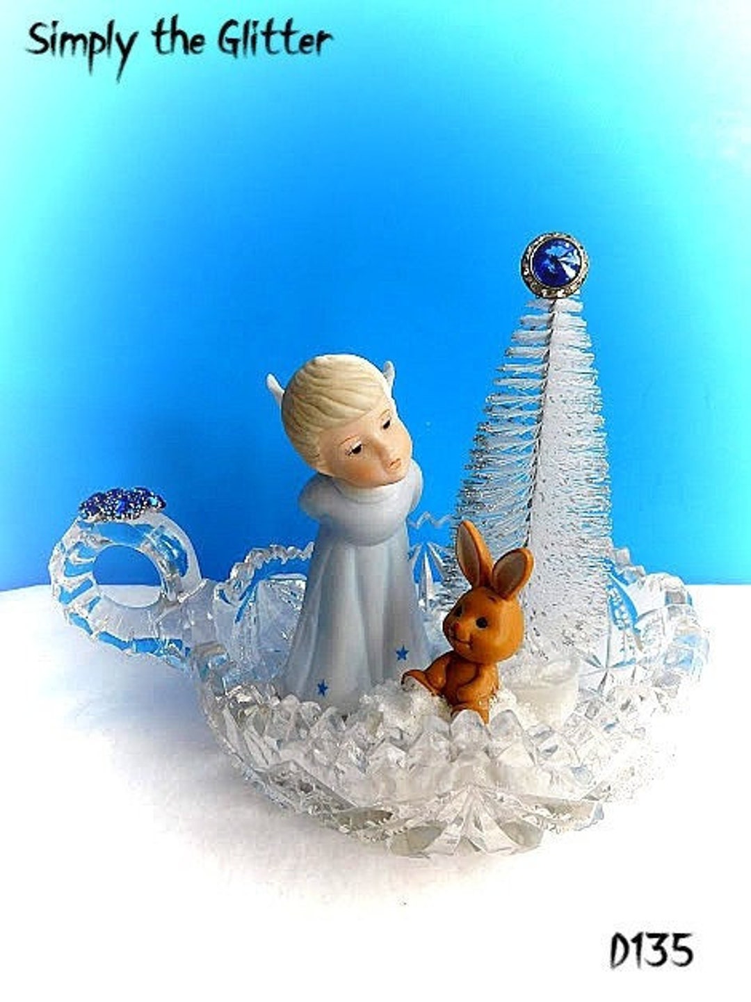 Vintage Holiday Scene Angel Decoration "dina", Angel Decor, Christmas ...