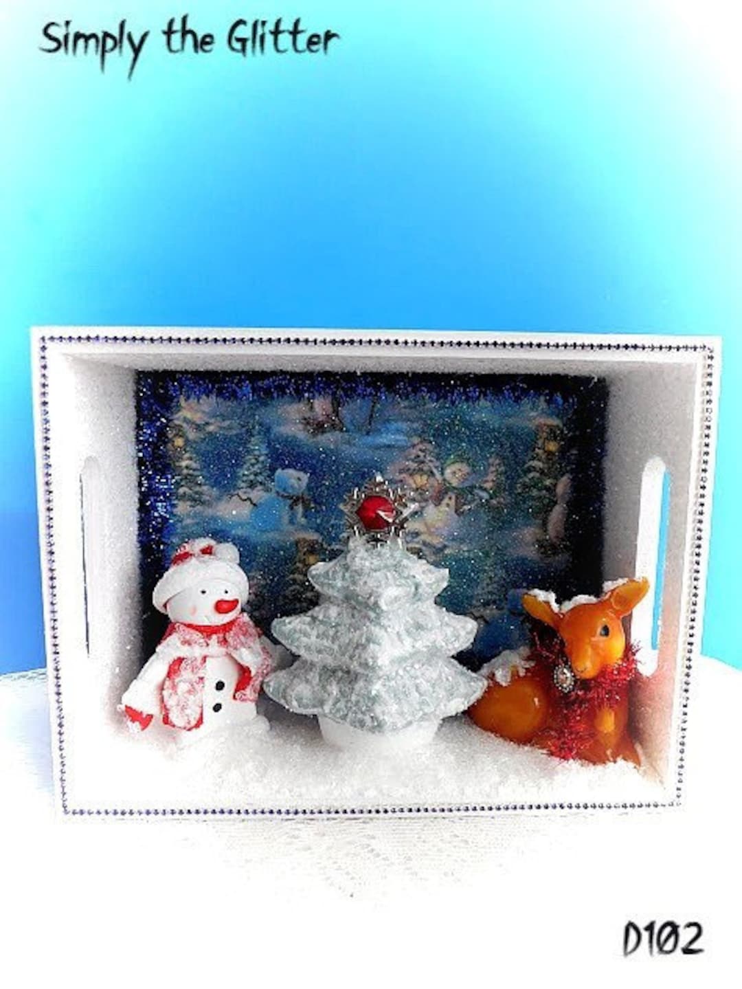 Vintage Inspired Shadow Box Winter Scene Decoration, Diorama Decoration ...
