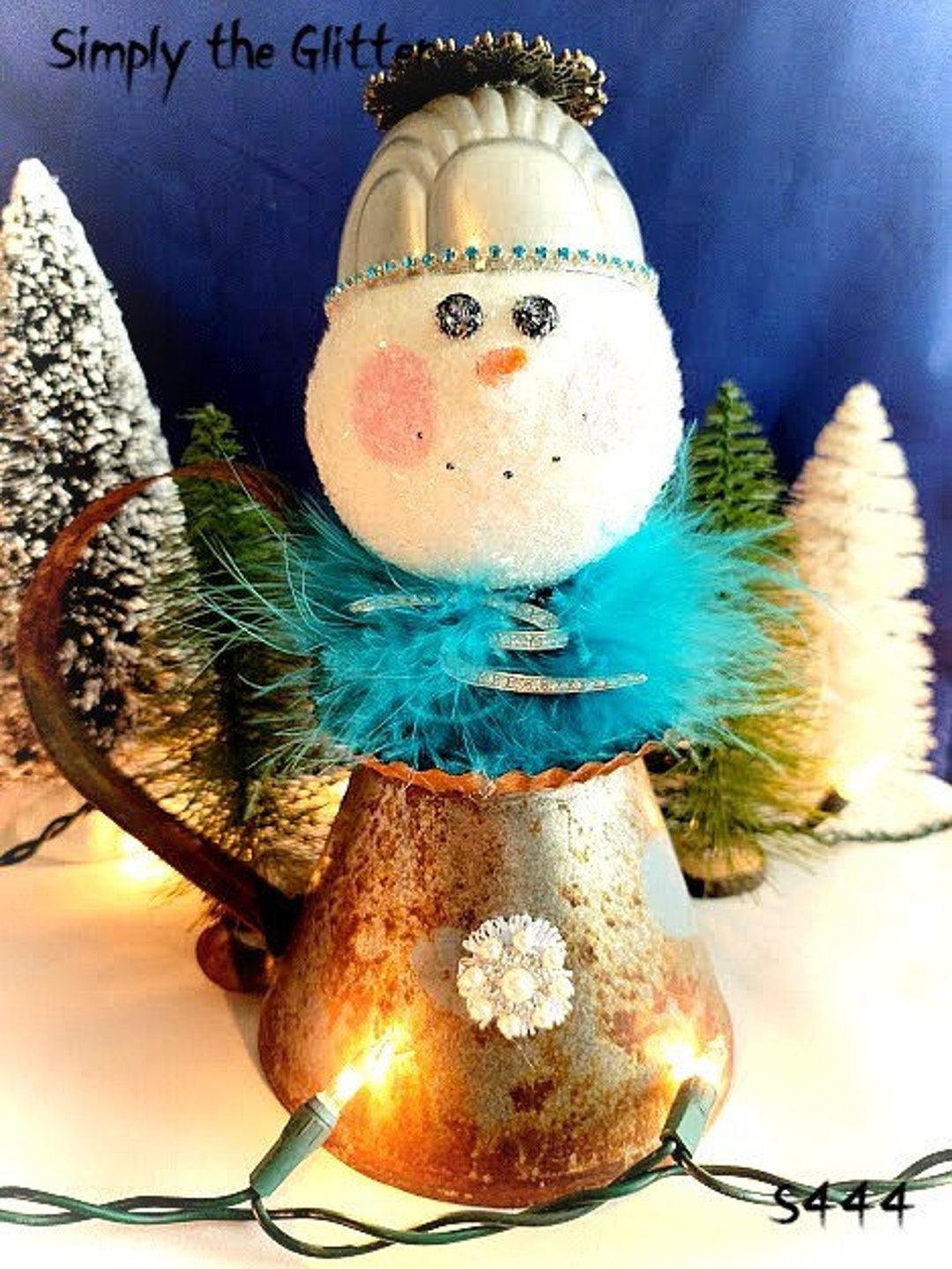 Rusty Metal Can Snowman Decoration "roxie", Metal Snowman Decoration ...