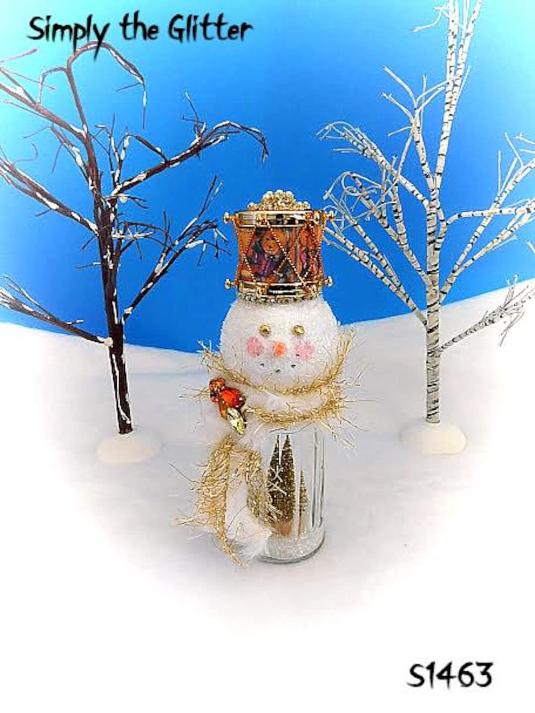 Vintage Glass Shaker Snowman Decoration "prairie", Winter Snowman ...