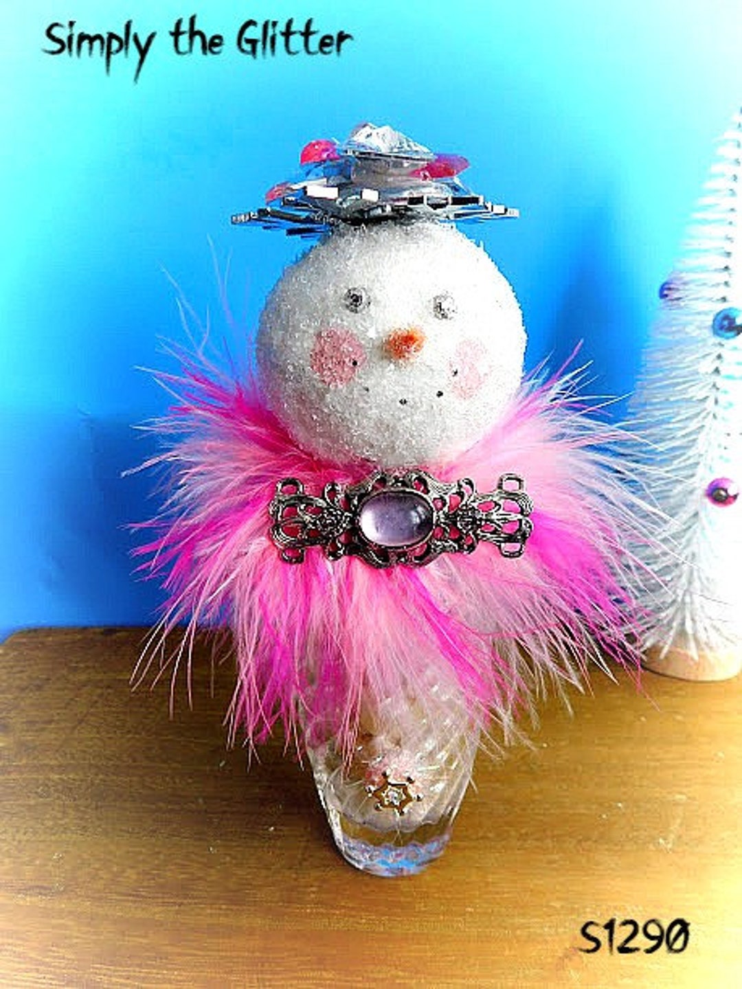 Vintage Glass Shaker Snowman Decoration "snowball", Vintage Glass ...