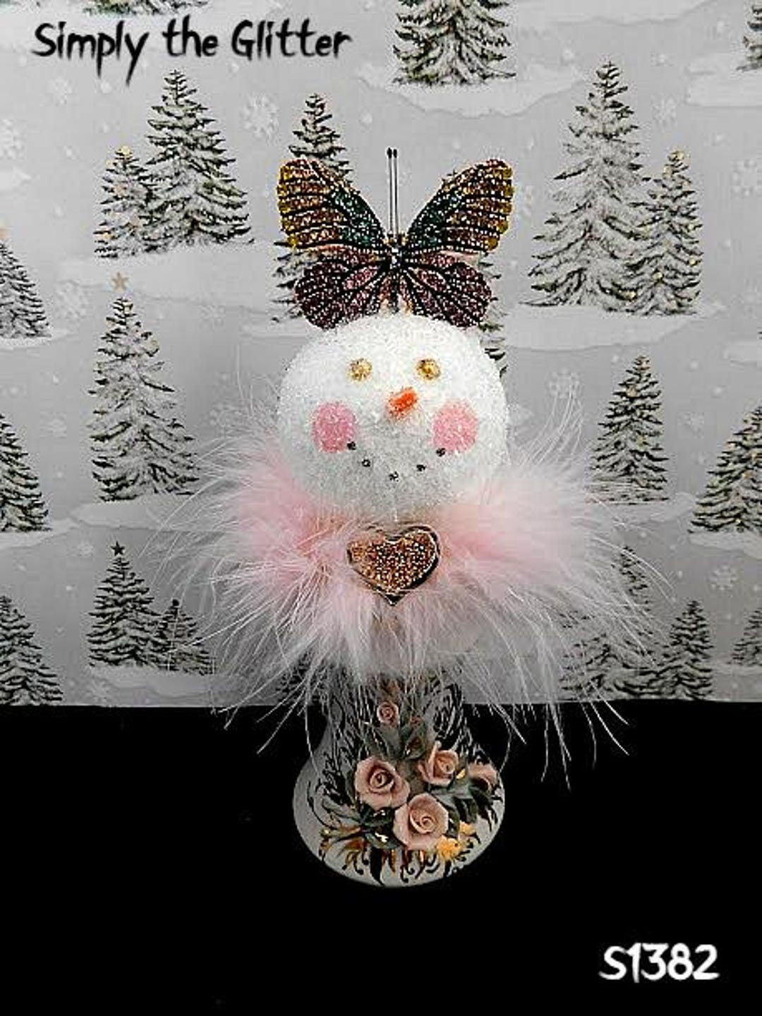Vintage White Vase Snowman Decoration poppysnaps, Winter Snowman, Vase ...