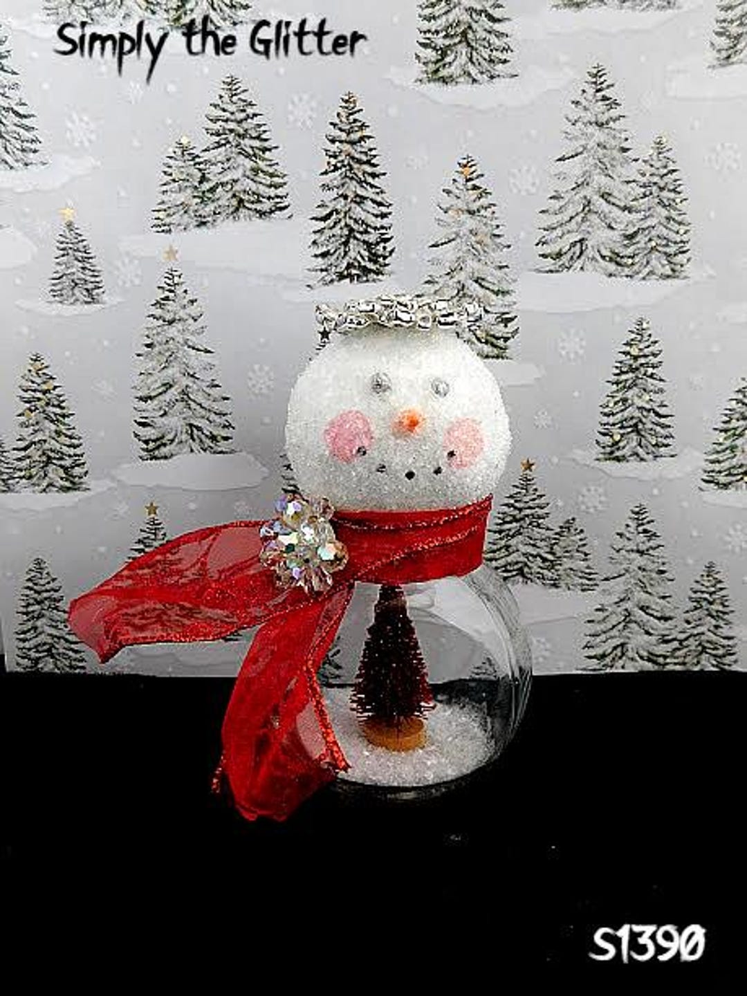 Vintage Glass Jar Snowman Decoration "icicle Izzy", Winter Snowman ...