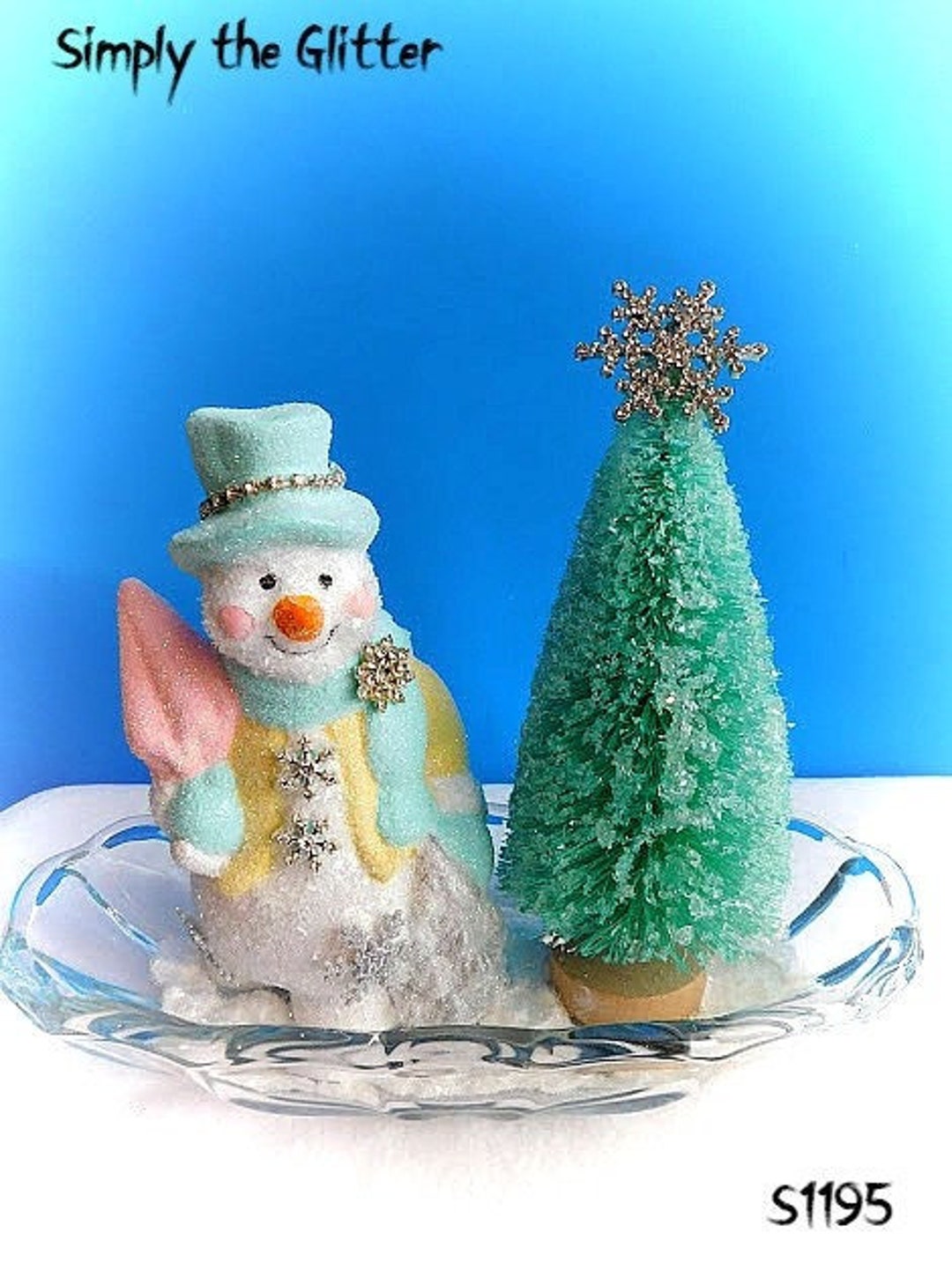 Vintage Winter Scene Ceramic Snowman Decoration "aulora", Winter ...