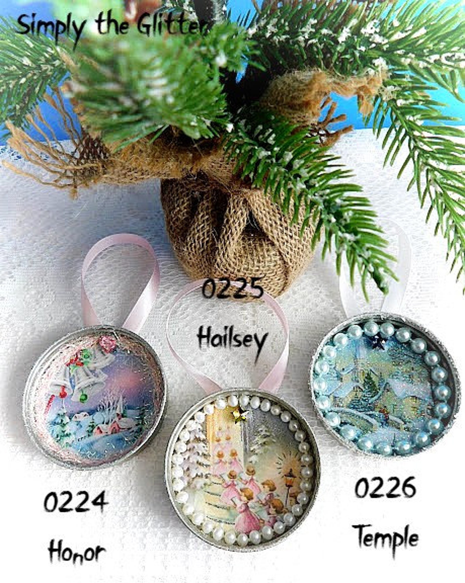 Handmade Altered Mason Jar Lid Ornament "honor", Christmas Ornament ...