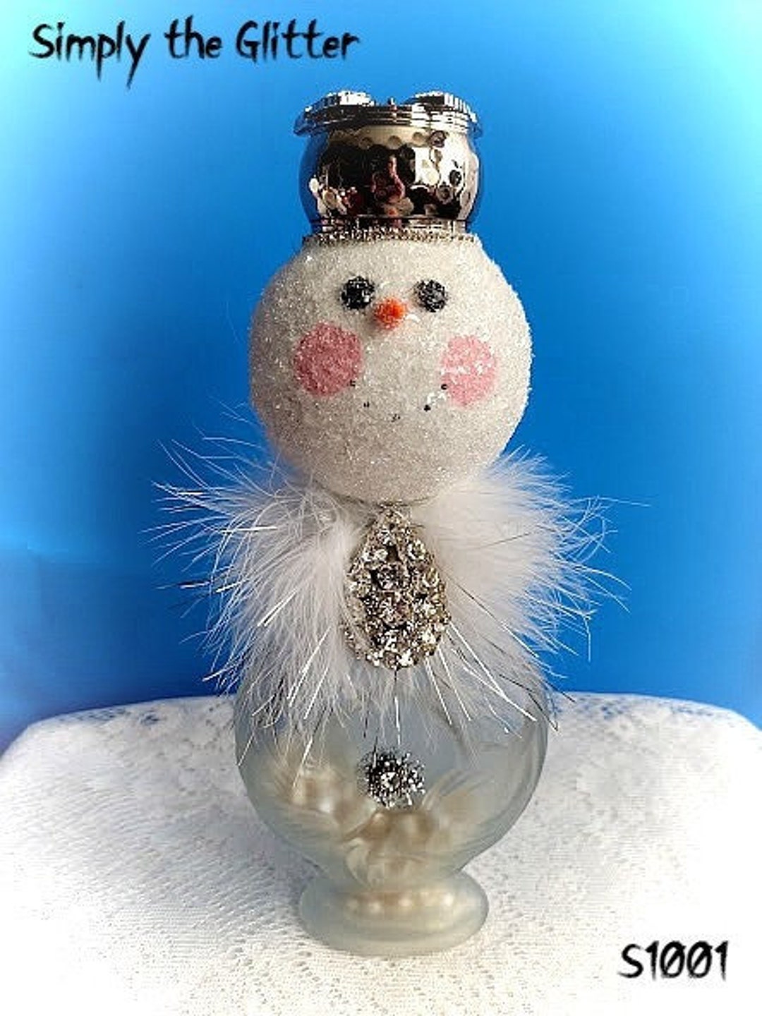 Vintage Frosted Avon Bottle Snowman Decor "cosima", Vintage Bottle ...