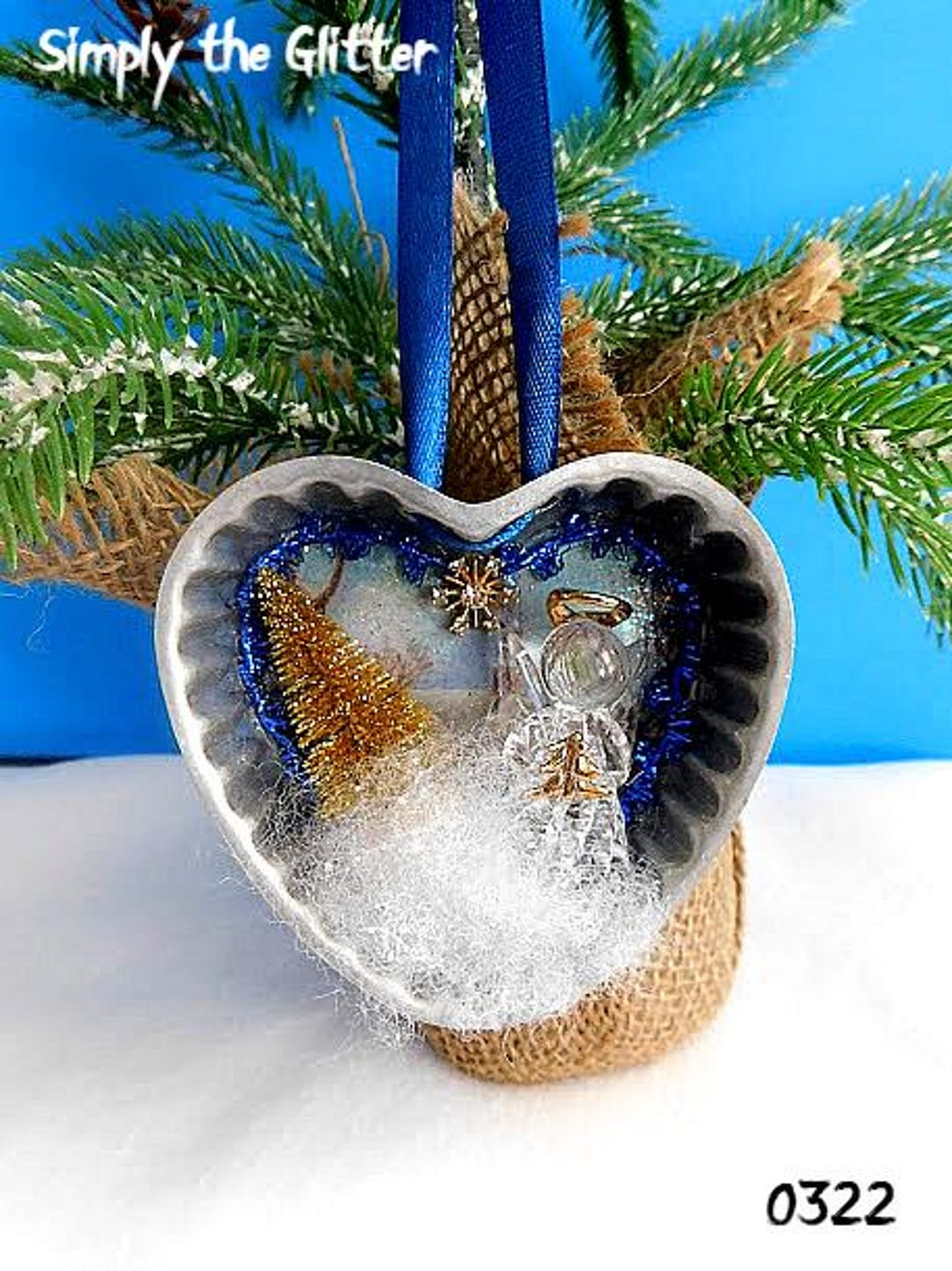 Altered Vintage Silver Angel Tart Tin Ornament "anaelle", Christmas ...