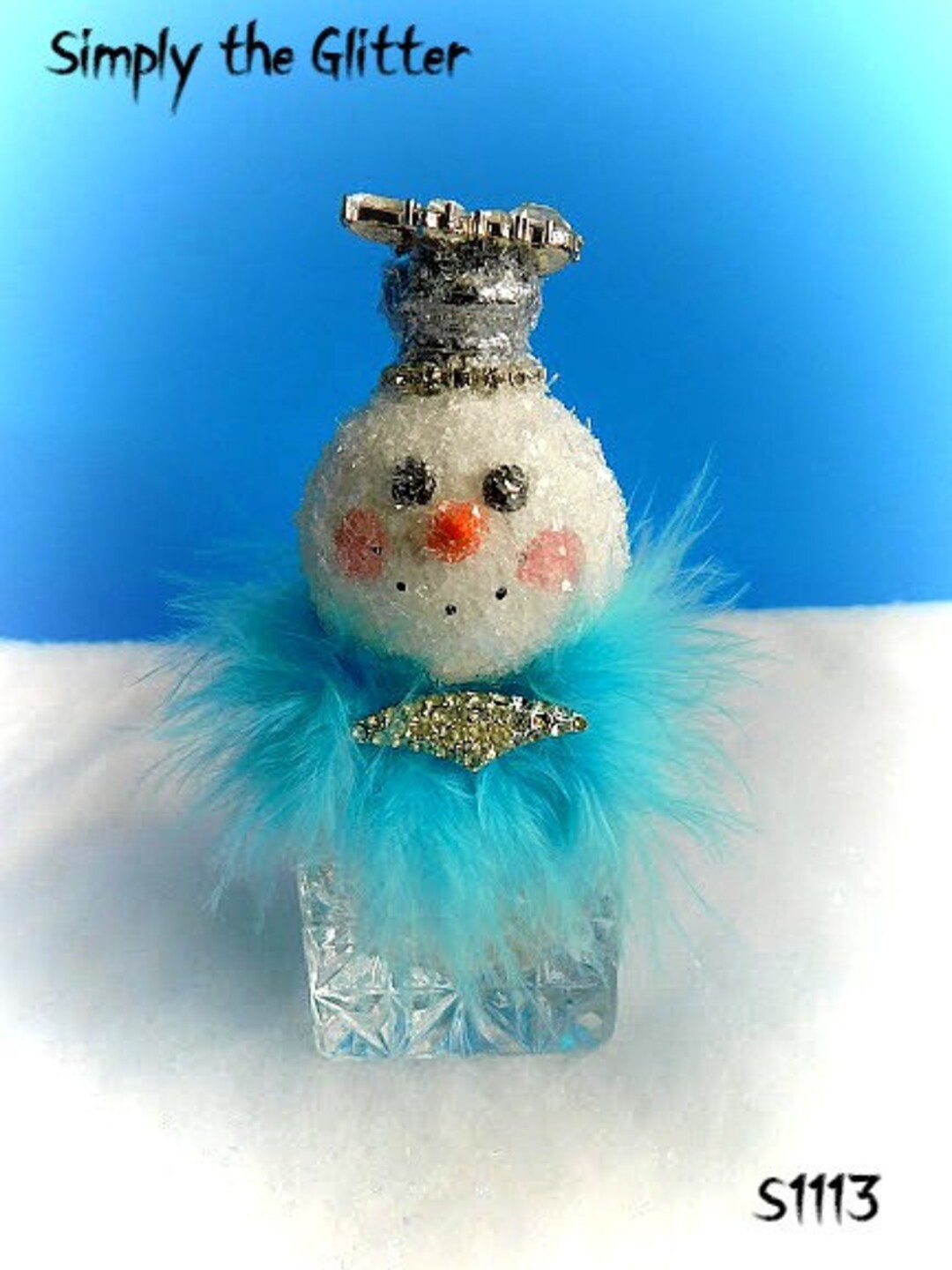Vintage Glass Shaker Snowman Decoration ariah, Winter Snowman, Snow ...