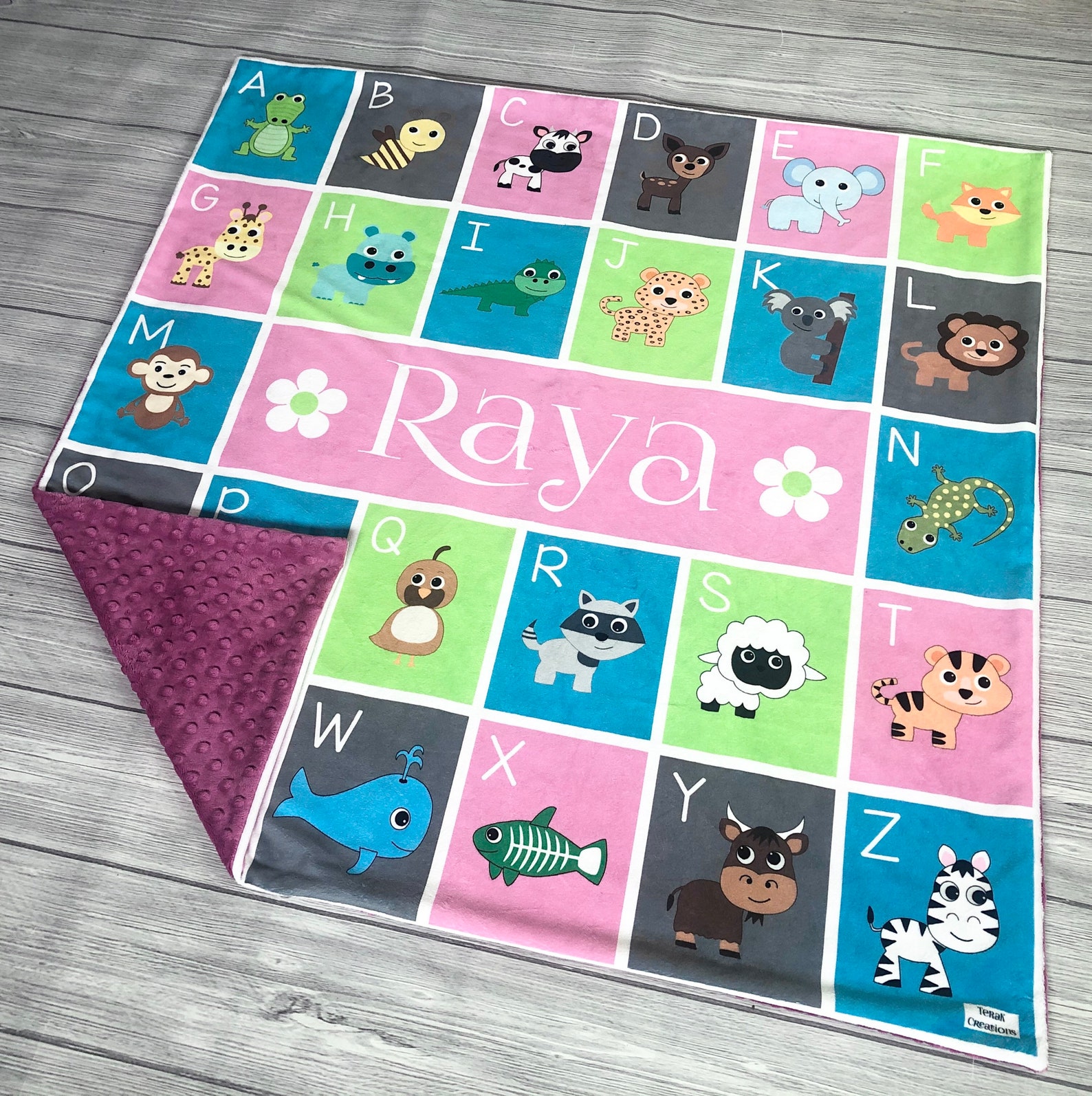 Personalized ABC Blanket ABC Baby Blanket Minky Blanket - Etsy Canada