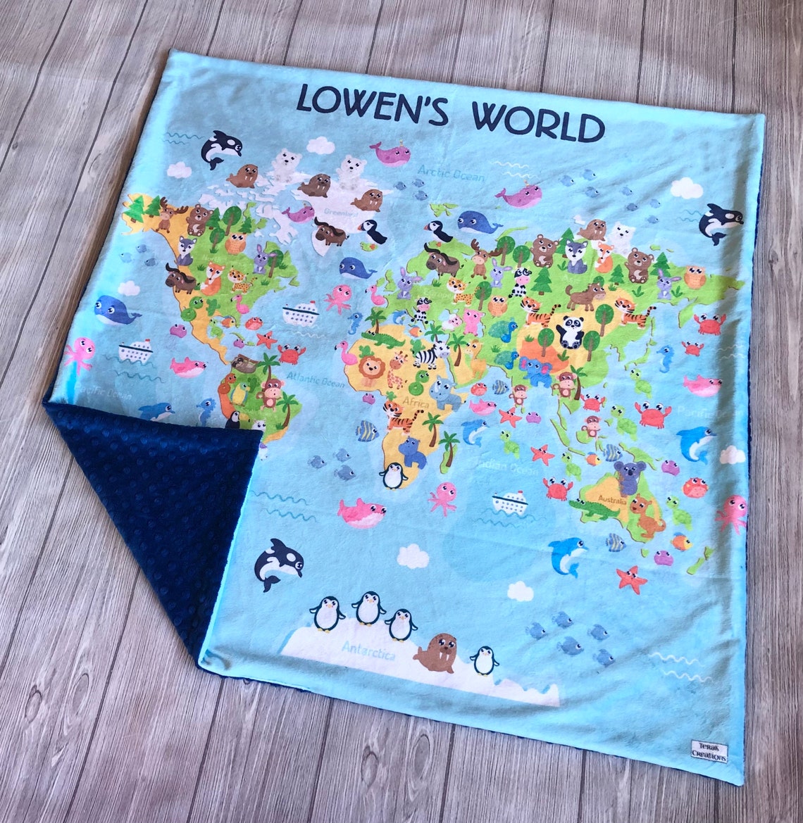 Blanket: World Map Personalized World Map Blanket Minky Baby - Etsy