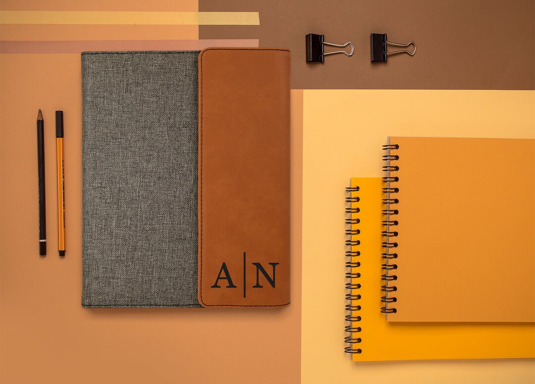 Monogram Portfolio Personalized Leather Portfolio for Men Women ...