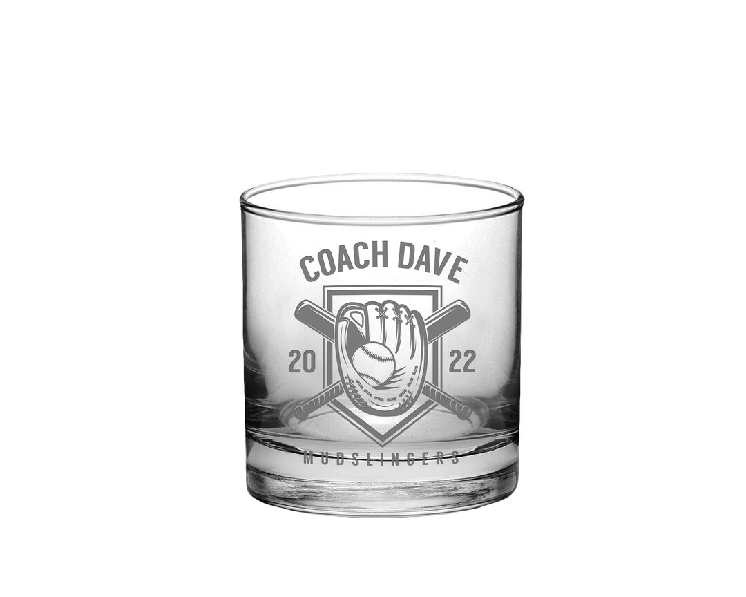 Baseball Coach Gift Softball Coach Gifts Whiskey Glass Personalized ...
