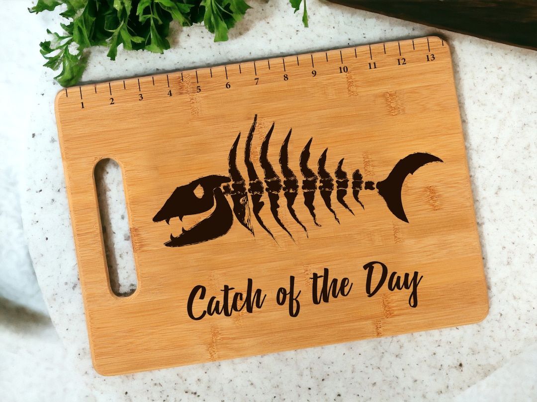 Fish Serving Board Catch of the Day Fish Skeleton Cutting Board ...