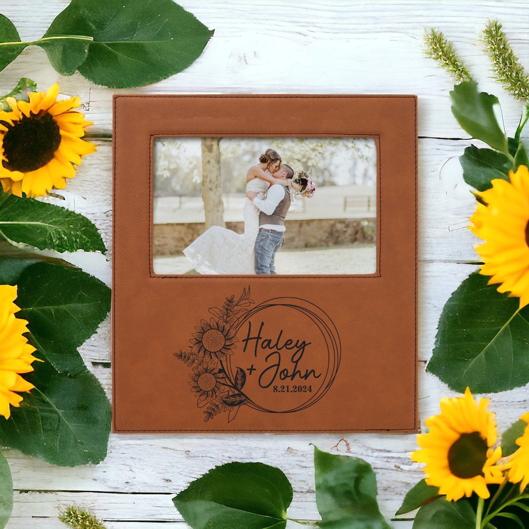 Sunflower Gifts Sunflower Picture Frame Personalized Wedding Photo ...