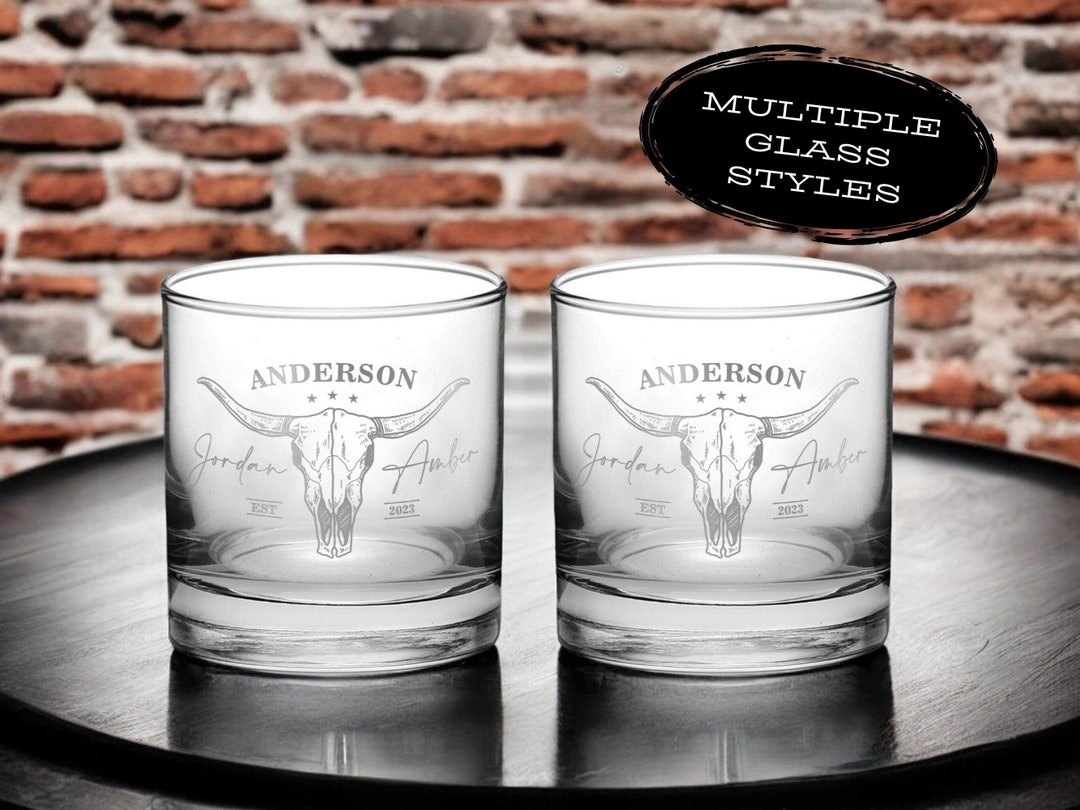 Personalized Western Wedding Gift for the Couple, Western Whiskey Glass ...
