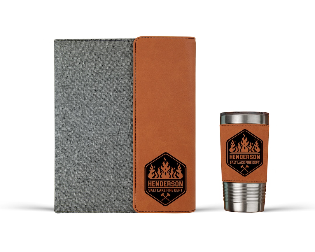 Firefighter Leather Portfolio Padfolio Notebook Personalized With Name ...